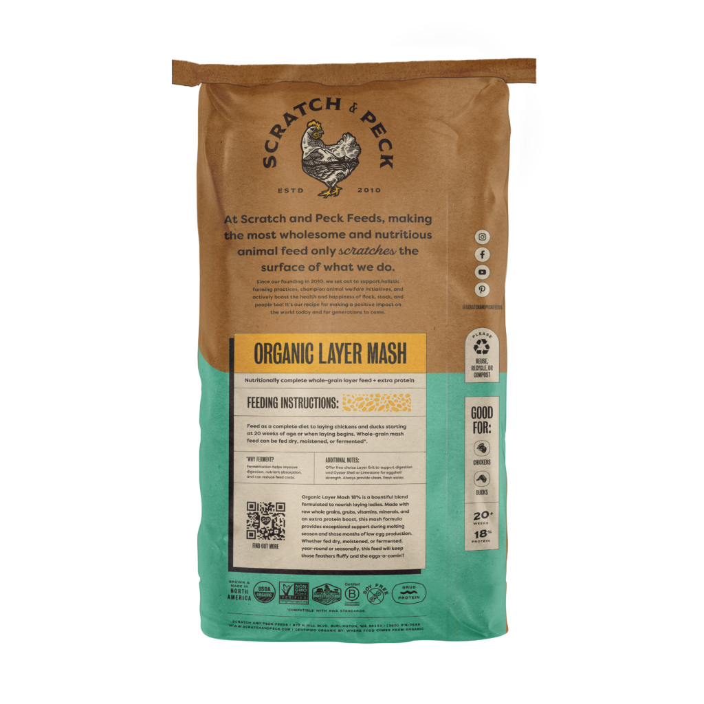 Organic Layer Mash 18% - Scratch & Peck Feeds