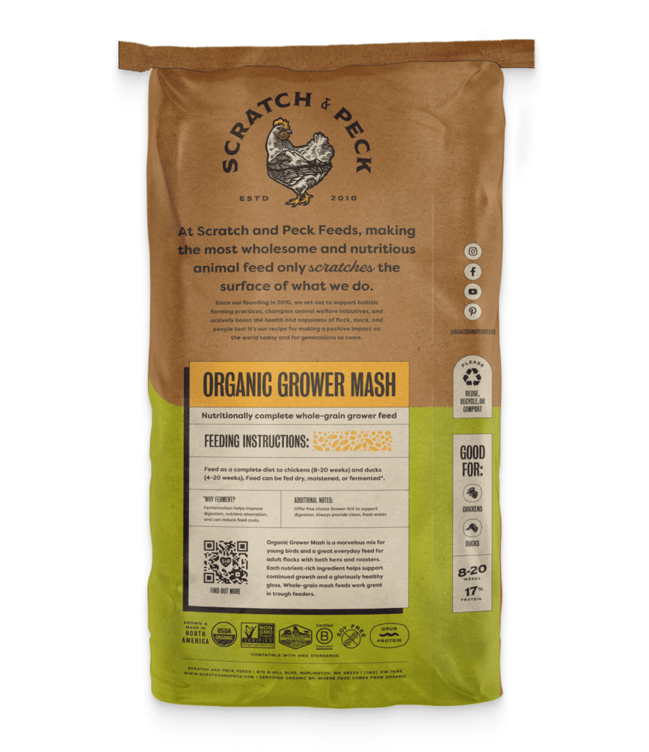 Organic Grower Mash - Scratch & Peck Feeds