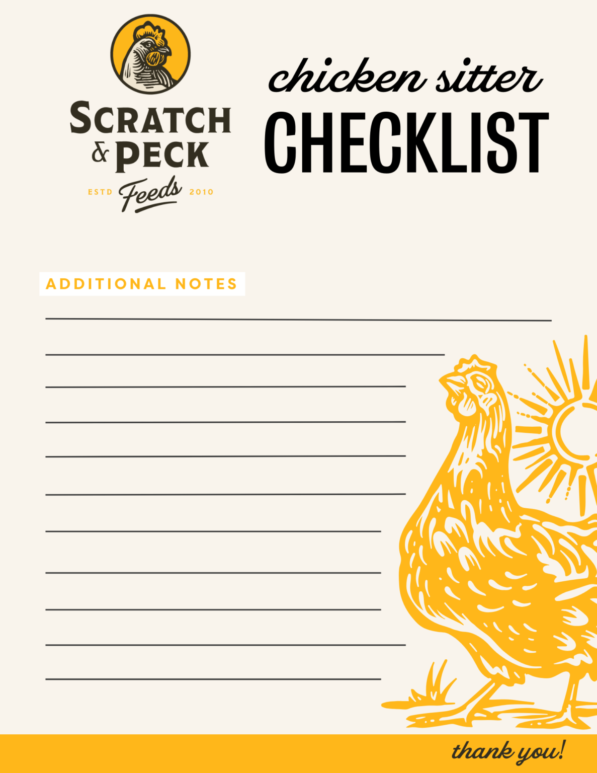 The SPF Chicken Sitter Checklist - Scratch & Peck Feeds