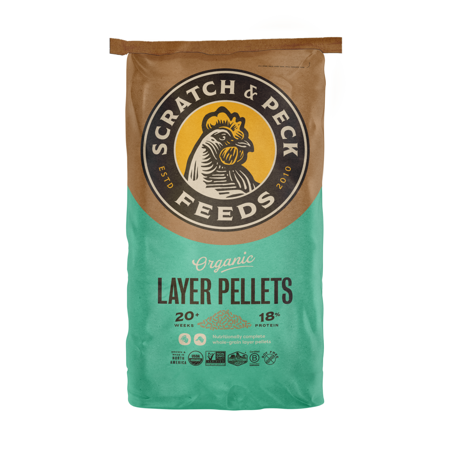 Organic Layer Pellets 18% - Scratch & Peck Feeds